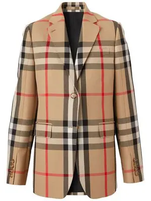 Burberry Wool-cotton Jacquard Tailored Jacket