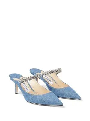 JIMMY CHOO Bing 65mm Denim Mules