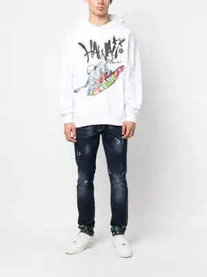 Philipp Plein Hawaii-print Cotton Hoodie