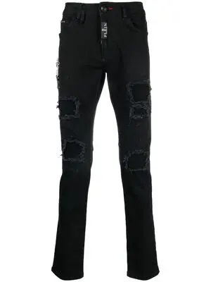 Philipp Plein Ripped Slim-cut Jeans