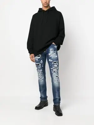 Philipp Plein Distressed Straight-leg Jeans