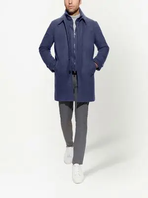 NORWEGIAN WOOL Down-lined Wool Coat - Blue