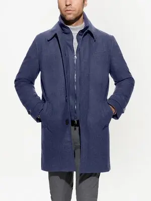 NORWEGIAN WOOL Down-lined Wool Coat - Blue
