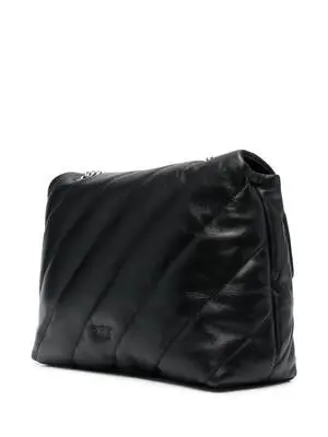 Pinko Love Big Puff Leather Shoulder Bag - Black