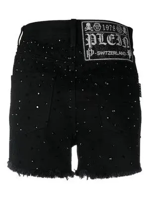 Philipp Plein Logo-patch Crystal-embellished Shorts