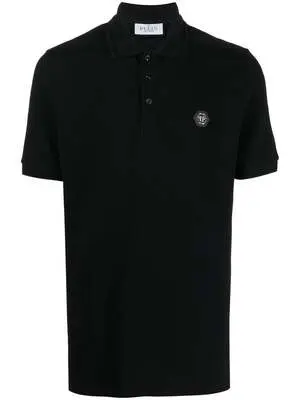 Philipp Plein Stars Print Polo Shirt - Black