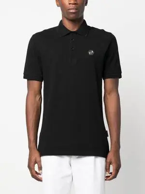 Philipp Plein Stars Print Polo Shirt - Black