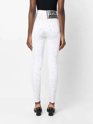 Philipp Plein Rhinestone-embellished Skinny Jeans - White