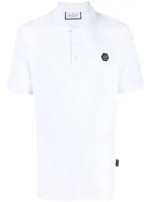 Philipp Plein Logo-print Cotton Polo Shirt - White