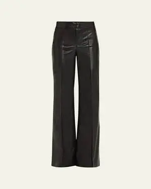 Alice + Olivia Dylan Vegan Leather Pants - Black