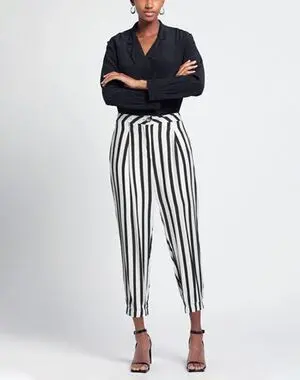 SOALLURE Tapered Striped Pants - Black