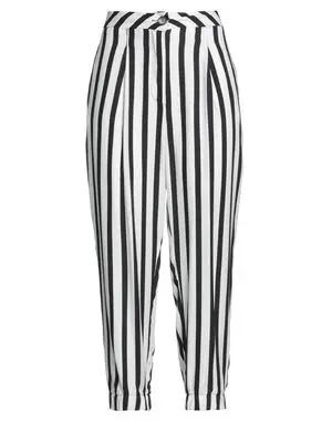 SOALLURE Tapered Striped Pants - Black
