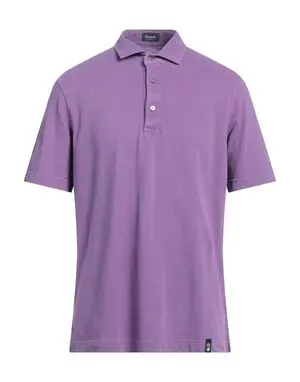 DRUMOHR Man Polo Shirt Slate Blue Size S Cotton Light Purple