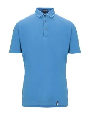 DRUMOHR Man Polo Shirt Slate Blue Size S Cotton Pastel Blue