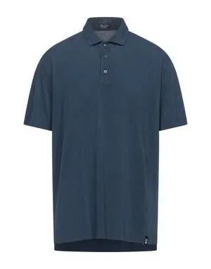 DRUMOHR Man Polo Shirt Slate Blue Size S Cotton Slate Blue
