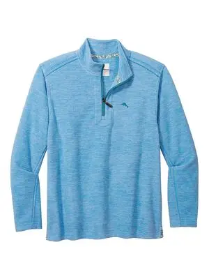 Tommy Bahama Men's New Cloud Peak Half-Zip Sweater - Ultimate Gray  - Infinity Pool
