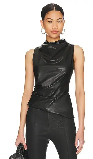 Helmut Lang Faux Leather Top
