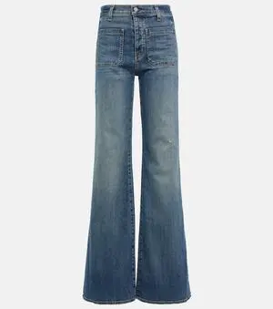 NILI LOTAN Florence High-rise Flared Jeans - Blue