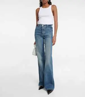 NILI LOTAN Florence High-rise Flared Jeans - Blue