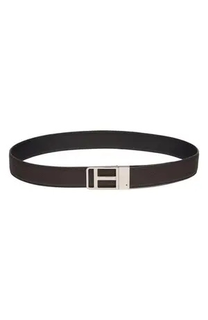 TOM FORD Framed T Buckle Reversible Leather Belt - Brown/black