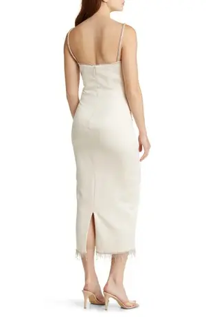 House Of Cb Rhinestone Straps Gown