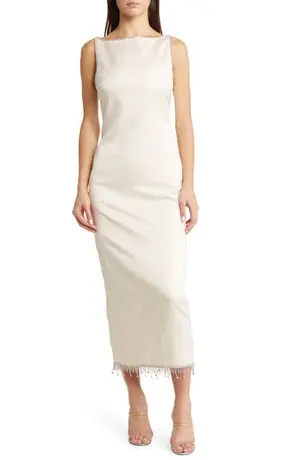 House Of Cb Rhinestone Straps Gown