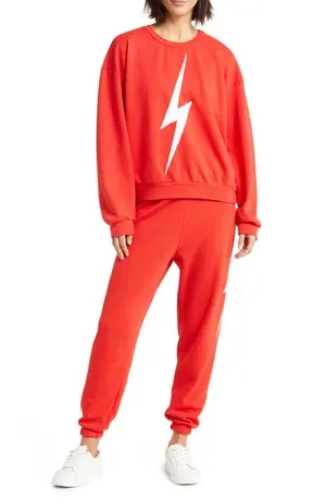Aviator Nation Aviator Nation Bolt Stitch Sweatpants Red/ White