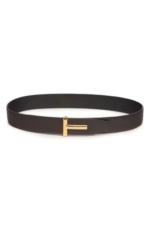 TOM FORD T Icon Reversible Leather Belt - Brown/black