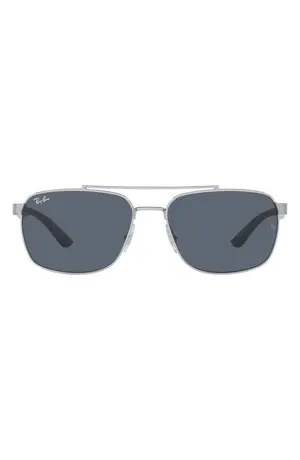 Ray-ban 59mm Aviator Sunglasses - Silver