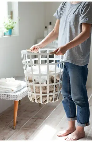 YAMAZAKI Tosca Round Steel Laundry Basket