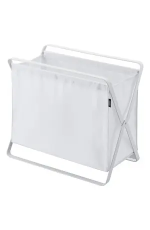 YAMAZAKI Tower Collapsible Storage Hamper - White
