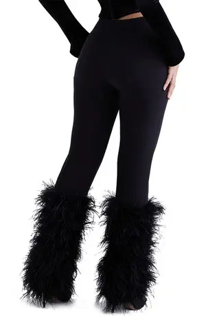 House Of Cb Nicolette Feather Trim Pants