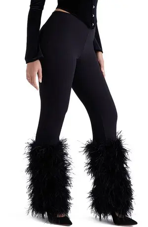 House Of Cb Nicolette Feather Trim Pants