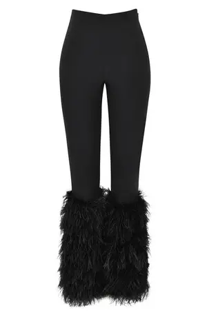 House Of Cb Nicolette Feather Trim Pants