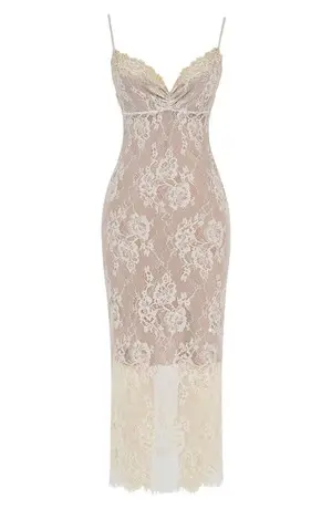House Of Cb Serelle Lace Midi Slipdress