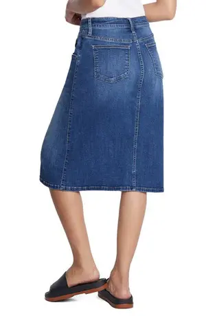 WASH LAB DENIM Pieced Midi Skirt - Lake Blue