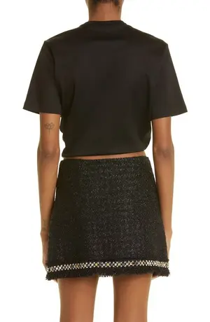 Versace Safety Pin Crop Cotton Logo Graphic Tee