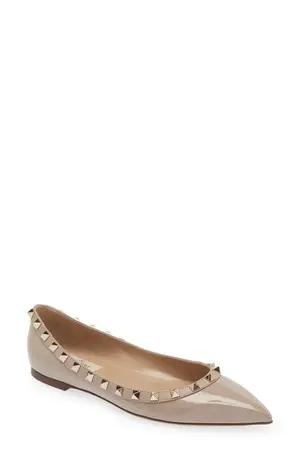 Women's Valentino Garavani Rockstud Ballerina Flats