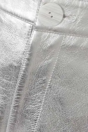 Bouguessa Charlotte Metallic Leather Straight-leg Pants