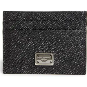 Dolce & Gabbana Logo Plaque Leather Card Case - Black