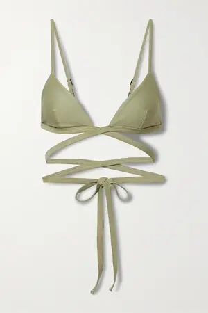 Matteau Wrap-effect Triangle Bikini Top - Green