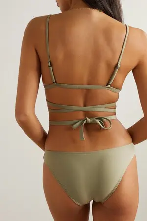 Matteau Wrap-effect Triangle Bikini Top - Green