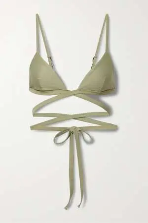Matteau Wrap-Effect Triangle Bikini Top Light Brown