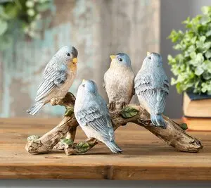 MELROSE Blue Birds On Branch Tabletop Figurine