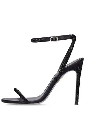 Rene Caovilla 105mm Ellabrita Satin & Crystal Sandals Black