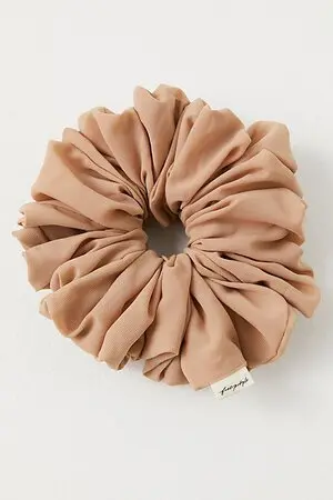 KAXI CO. Chiffon Jumbo Scrunchie Camel Brown