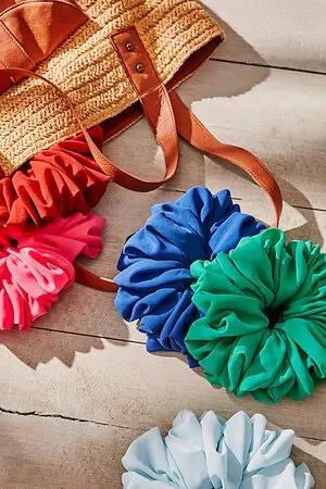 KAXI CO. Chiffon Jumbo Scrunchie Peri Peri Blue