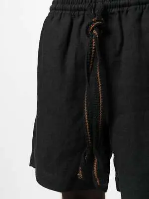 Commas Linen Lounge Shorts - Black