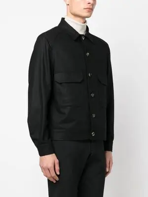 DELL'OGLIO Long-sleeve Button-up Shirt - Black