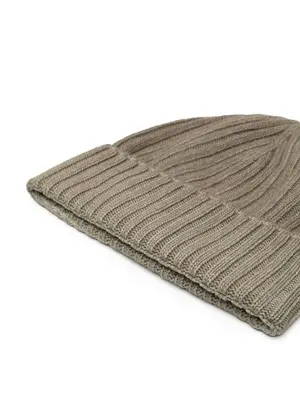 DELL'OGLIO Cashmere Ribbed Knit Beanie